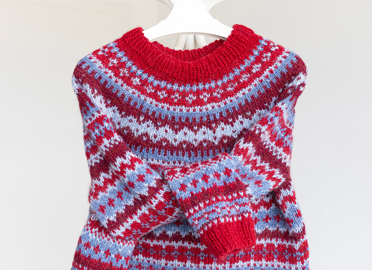 Icelandic Lopapeysa Sweater Knitting Pattern • Foss Striped Yoke Pullo ...