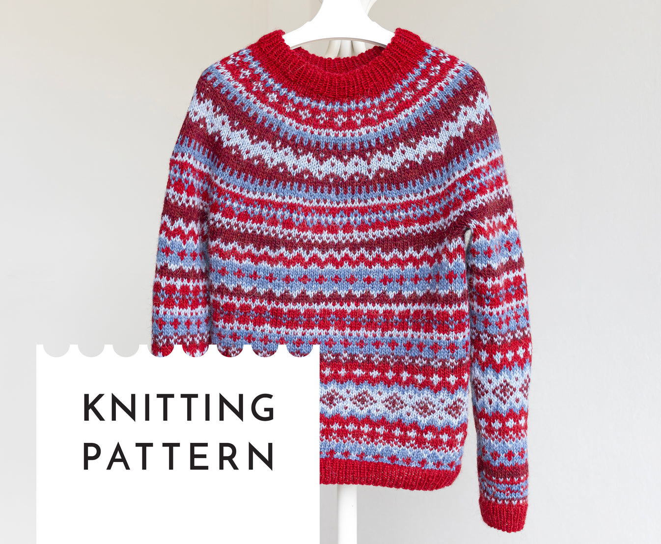 Icelandic Lopapeysa Sweater Knitting Pattern • Foss Striped Yoke Pullo ...