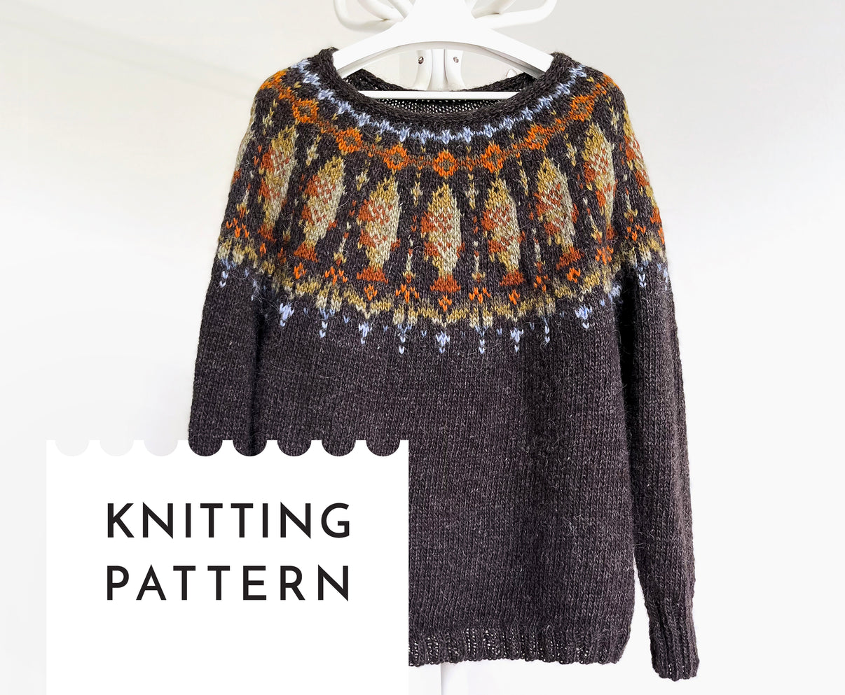 LOFOTEN Icelandic Lopapeysa Sweater Knitting Pattern – Olga Begak Art ...